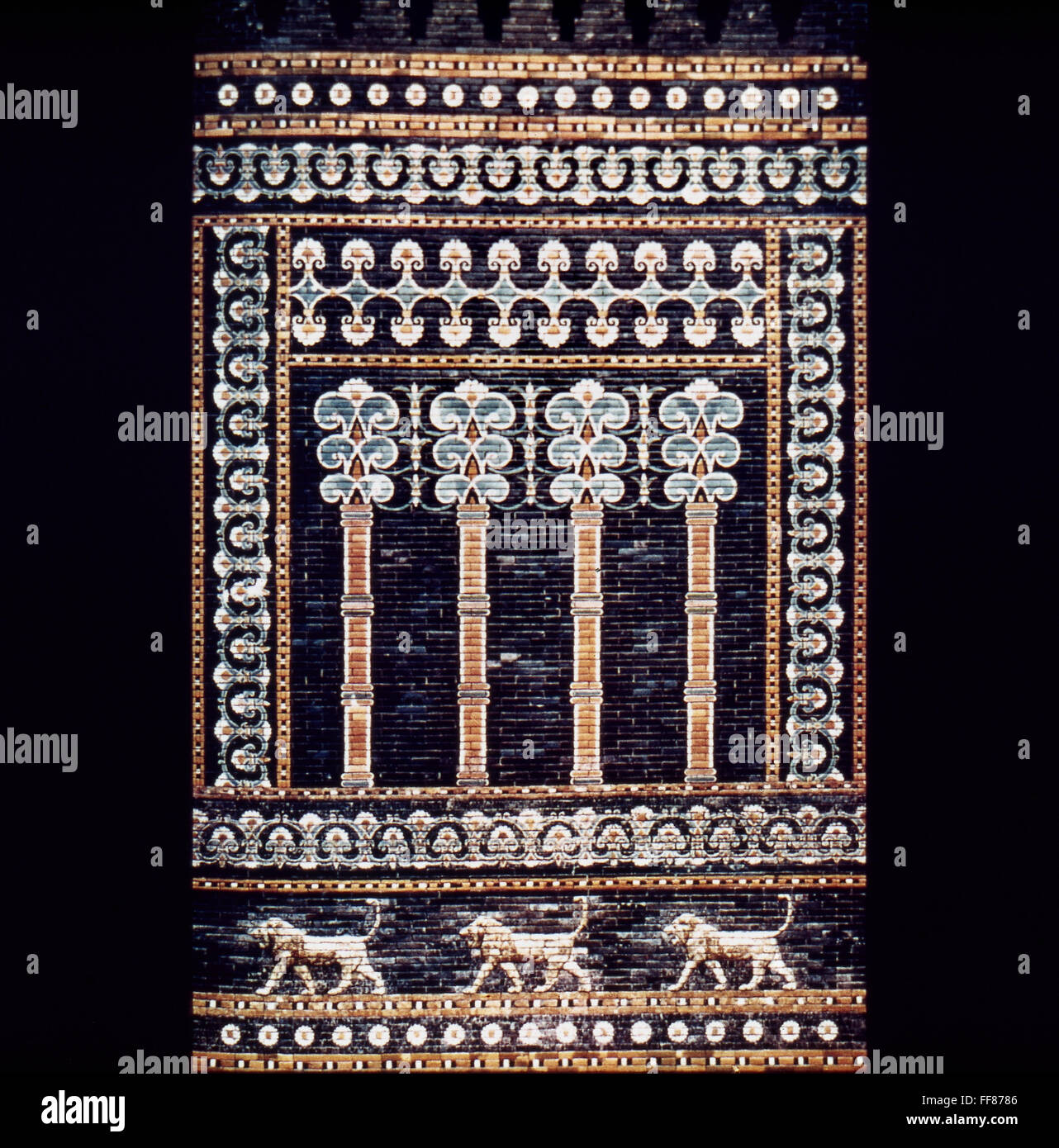 BABYLON: BRICKS. /nDetails of decorated bricks from courtyard facade of ...