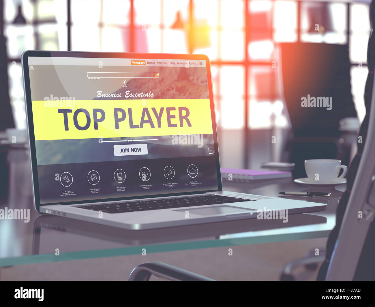 Top Player Concept on Laptop Screen Stock Photo - Alamy