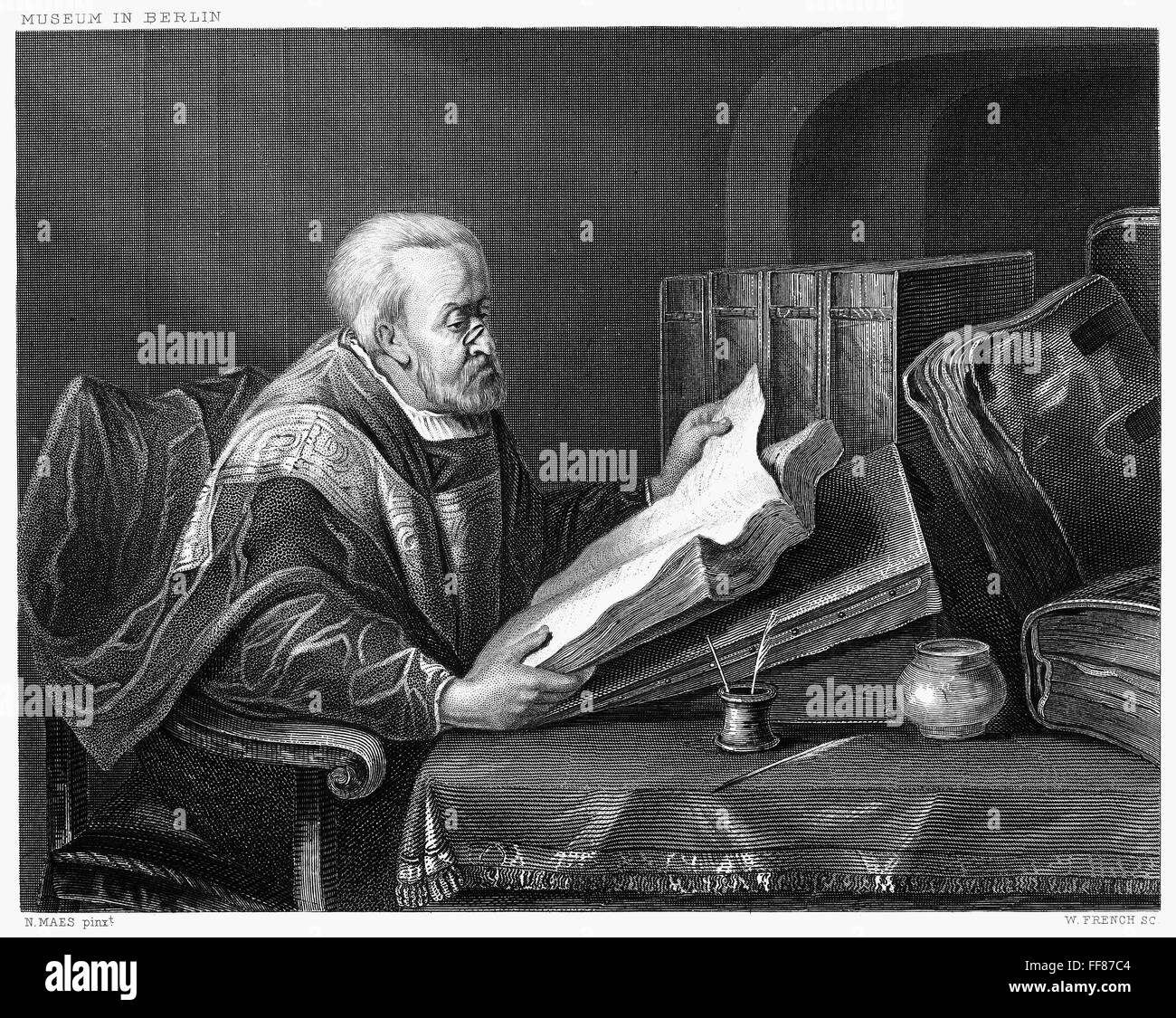 PHILOSOPHER, 17th CENTURY. /n'A Philosopher.' Steel engraving, German ...
