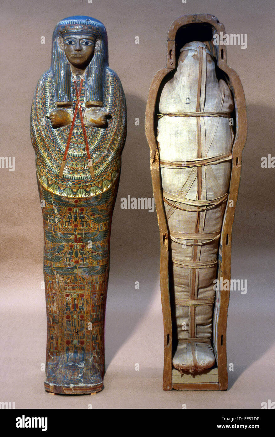 EGYPT: MUMMY, 2nd CENT. B.C. /nMummy of priestess within original ...