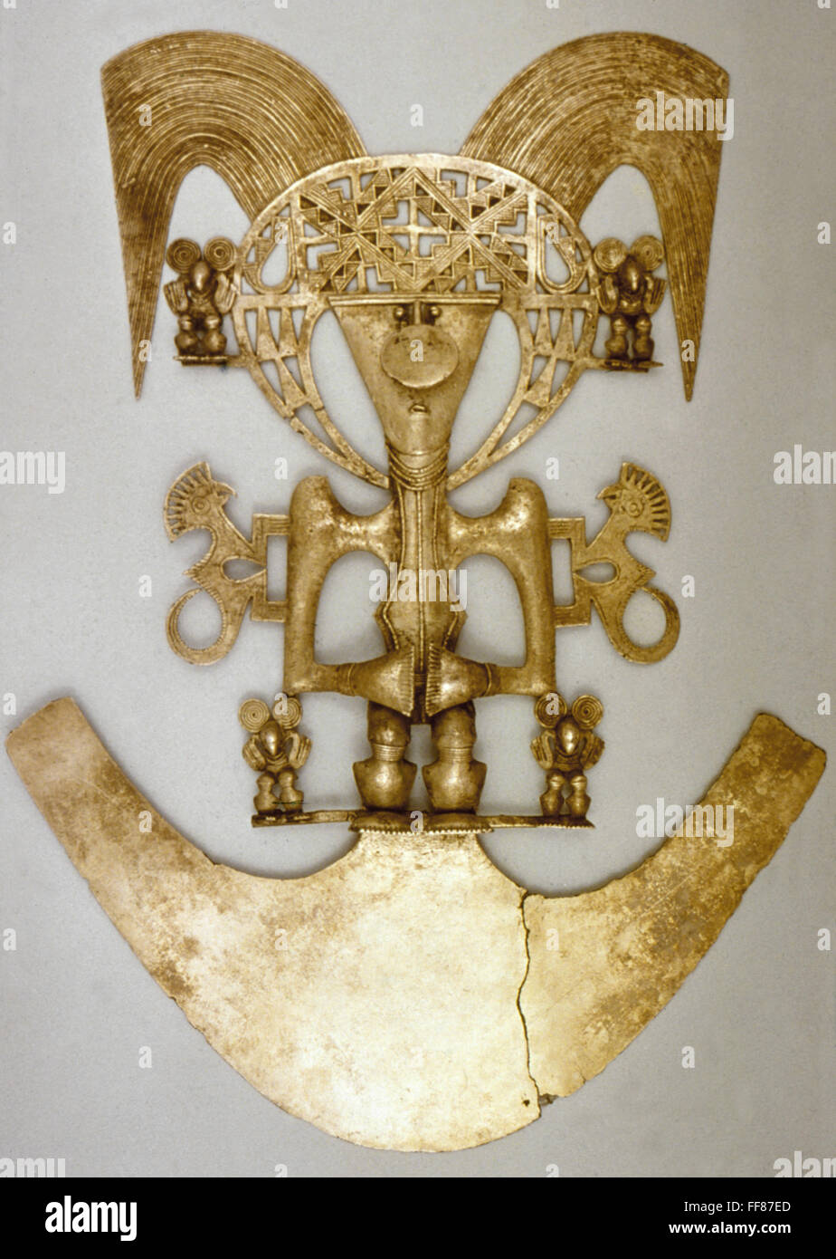 COLOMBIAN ART: /nGold pectoral. Popayan, Columbia Stock Photo - Alamy
