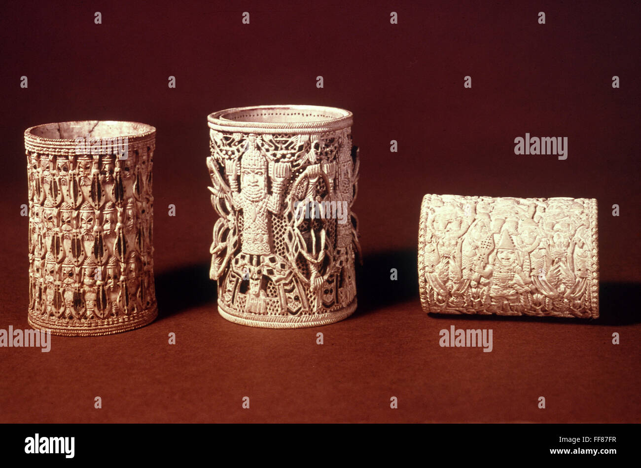 NIGERIA: IVORY ARMLETS. /nCarved ivory armlets from Benin, Nigeria ...