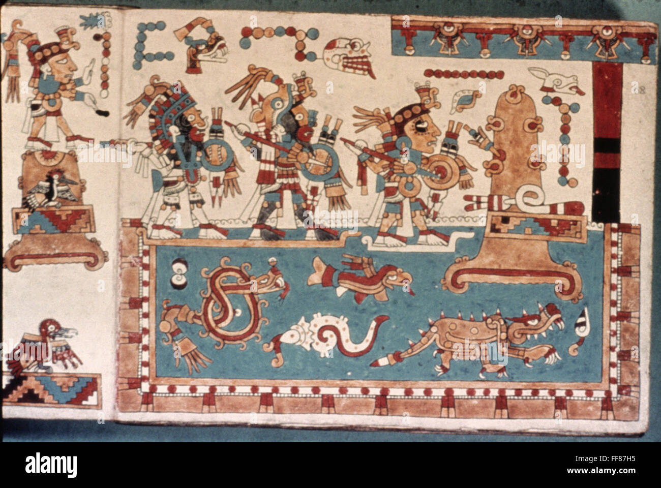 AZTEC CODEX. /nCodex Zouche-Nuttall, p. 80. Mixtec, Mexico Stock Photo ...