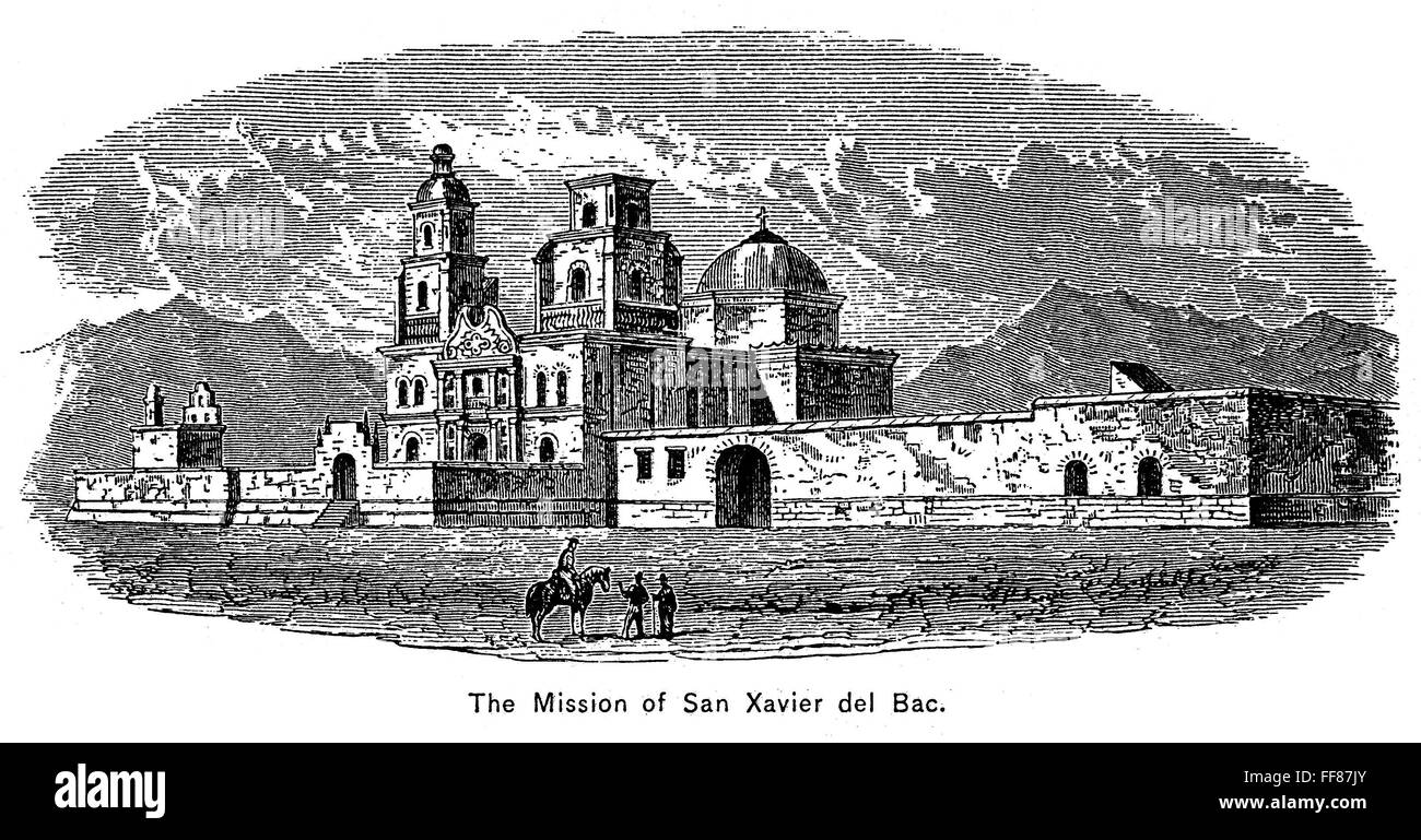 ARIZONA: SPANISH MISSION. /nThe Mission of San Xavier del Bac founded ...