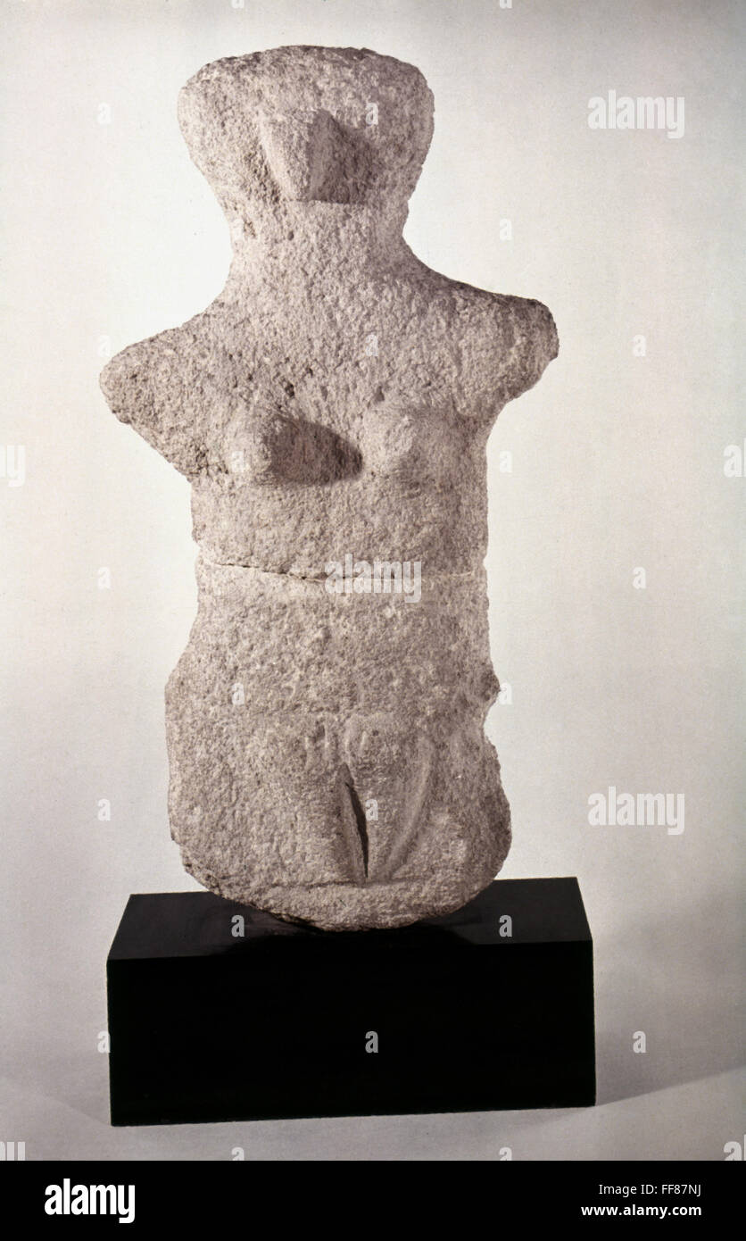 NEOLITHIC FIGURE. /nNeolithic grey limestone female figure from ...