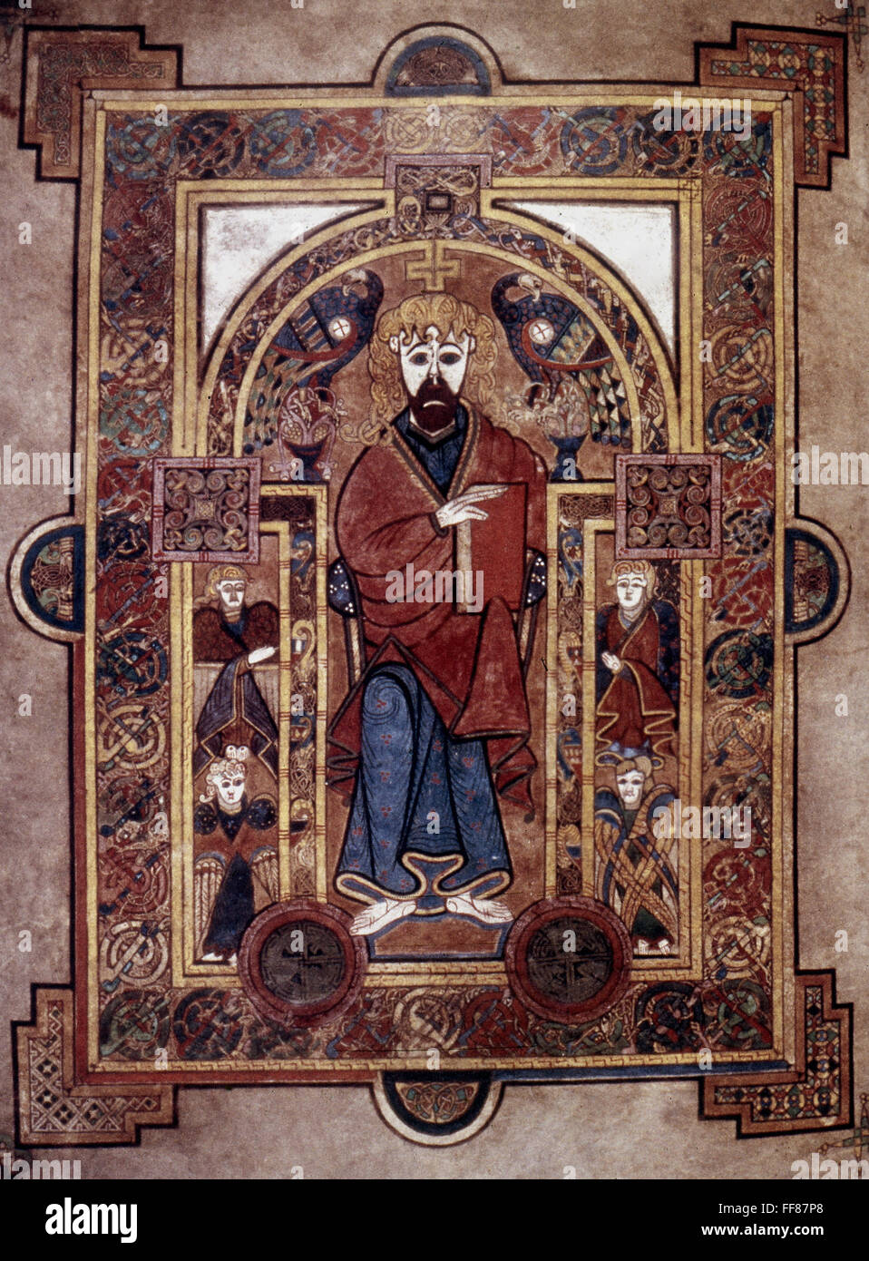 BOOK OF KELLS: CHRIST. /nFolio 32v: The Portrait of Christ, c800 AD ...