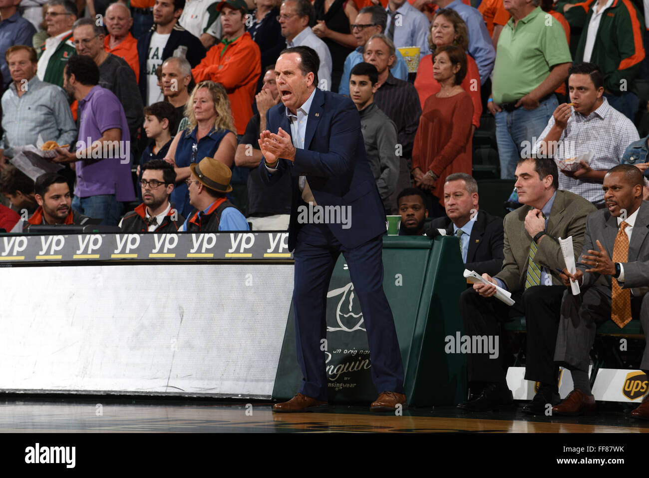 Coral Gables, Florida, USA. 3rd Feb, 2016. Head coach Mike Brey of ...