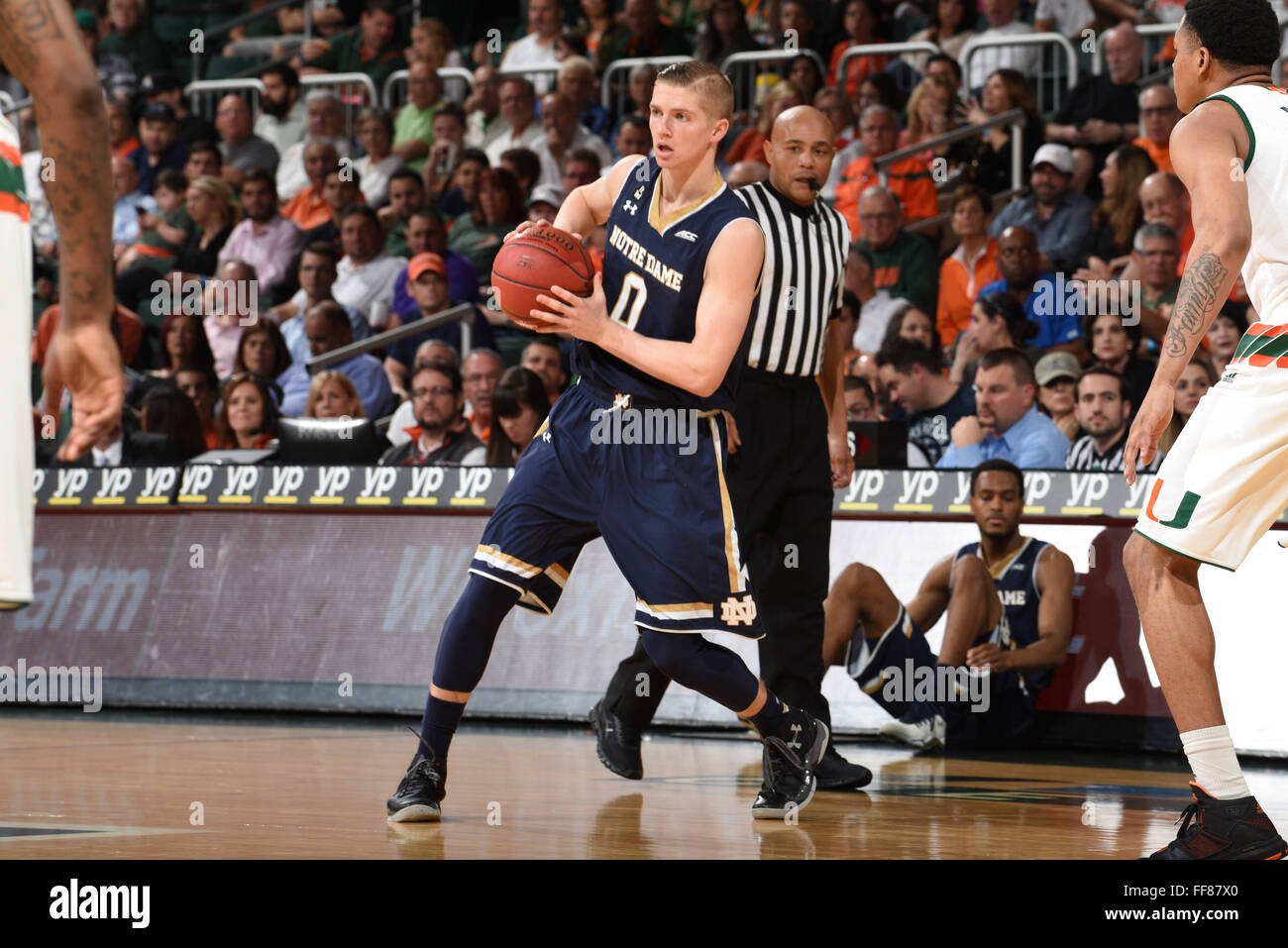 Coral Gables, Florida, USA. 3rd Feb, 2016. Rex Pflueger #0 of Notre ...
