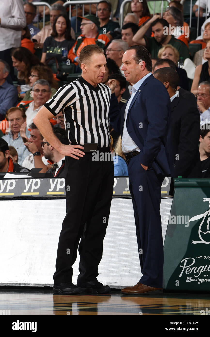 Coral Gables, Florida, USA. 3rd Feb, 2016. Head coach Mike Brey of ...