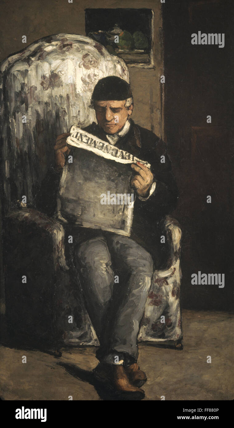 CEZANNE: FATHER, 1866. /n'The Artist's Father, Reading.' Oil on canvas ...