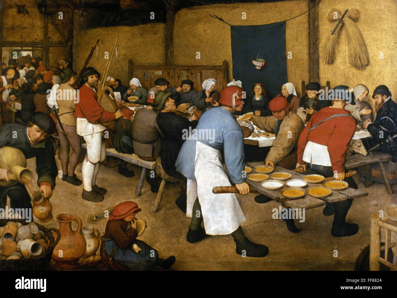 BRUEGEL: WEDDING BANQUET. /n'The Peasant Wedding.' Oil on panel by ...