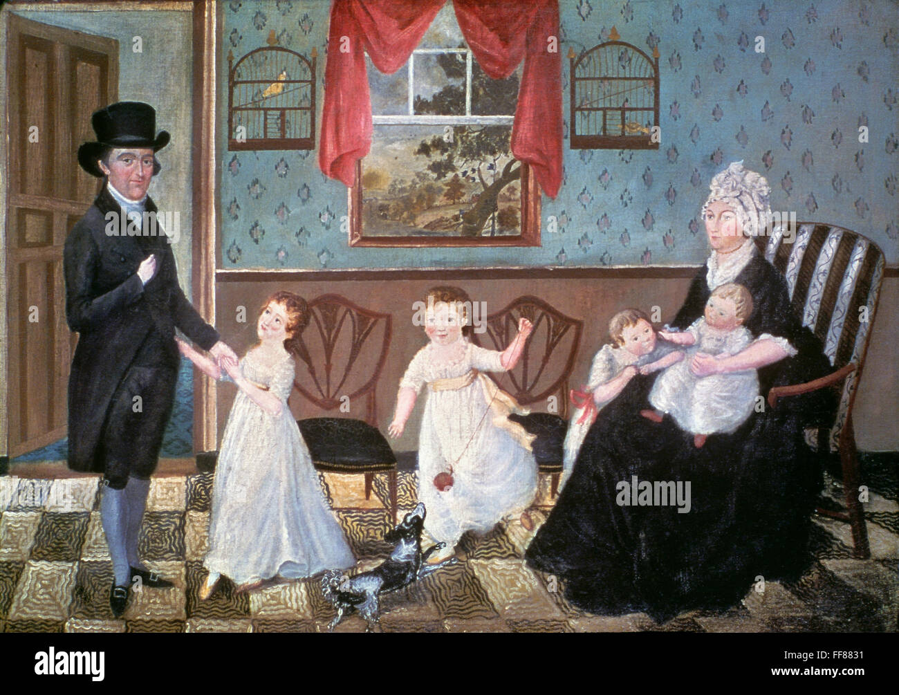 THE SARGENT FAMILY, 1800. /nCanvas. Unknown American artist Stock Photo ...