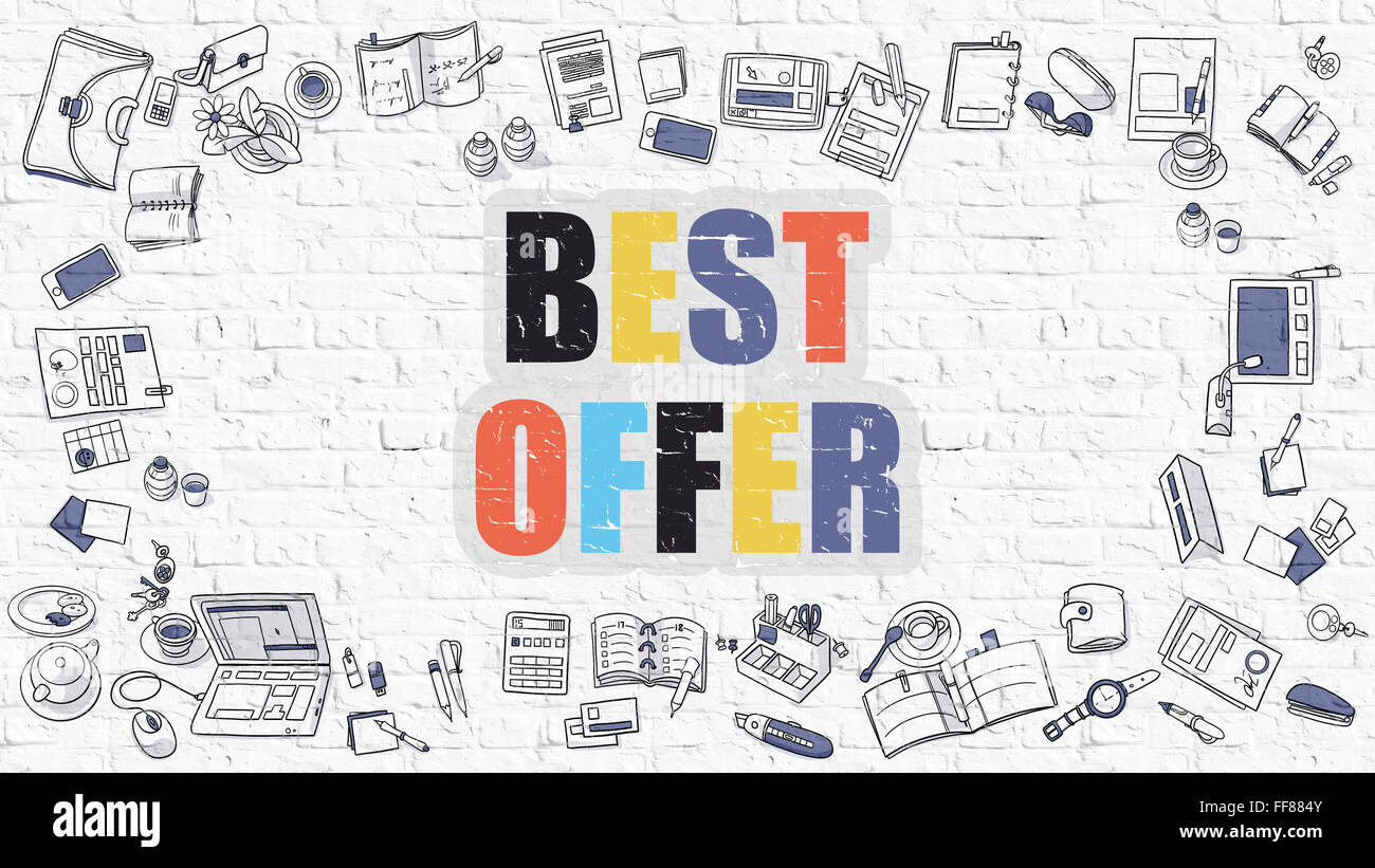 Best Offer Concept with Doodle Design Icons Stock Photo - Alamy