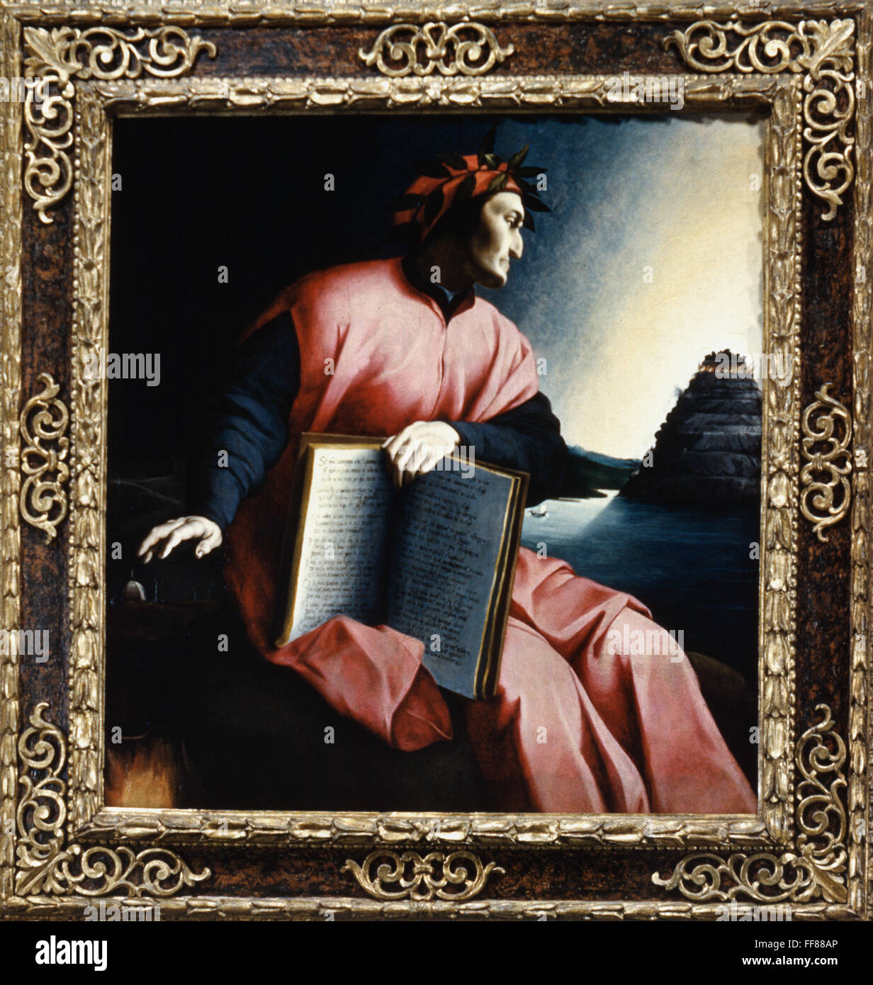 DANTE ALIGHIERI (1265-1321). /nItalian poet. Allegorical portrait of ...