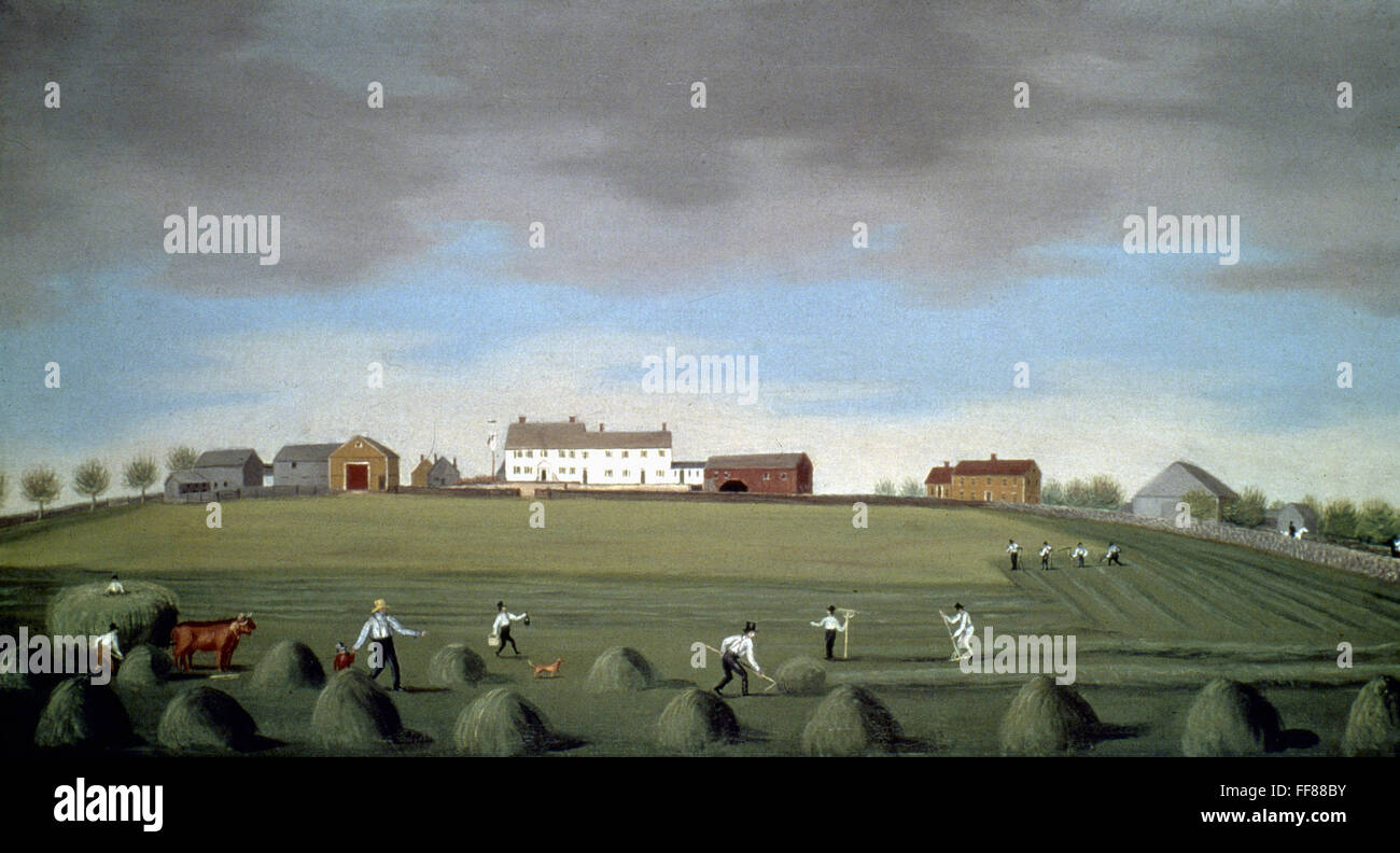 ALEXANDER: FARM, 1822. /nFrancis Alexander: Ralph Wheelock's Farm. Oil ...