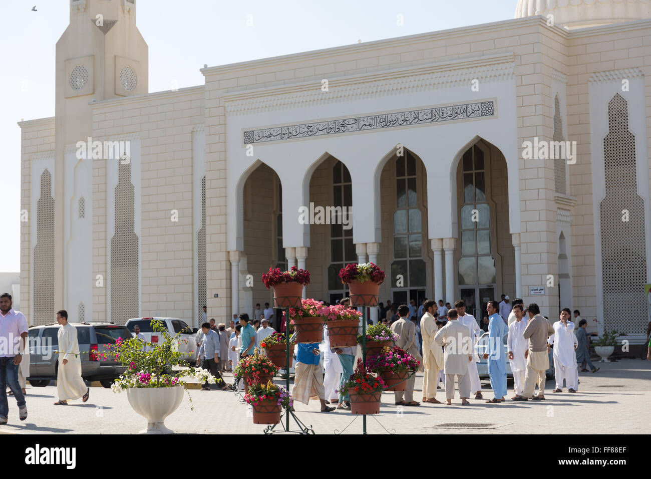 People gathering outside a mosque Stock Photo - Alamy