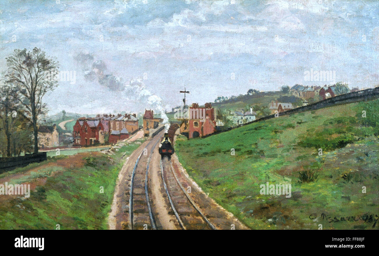 PISSARRO: STATION, 1871. /nCamille Pissarro: Lordship Lane Station ...