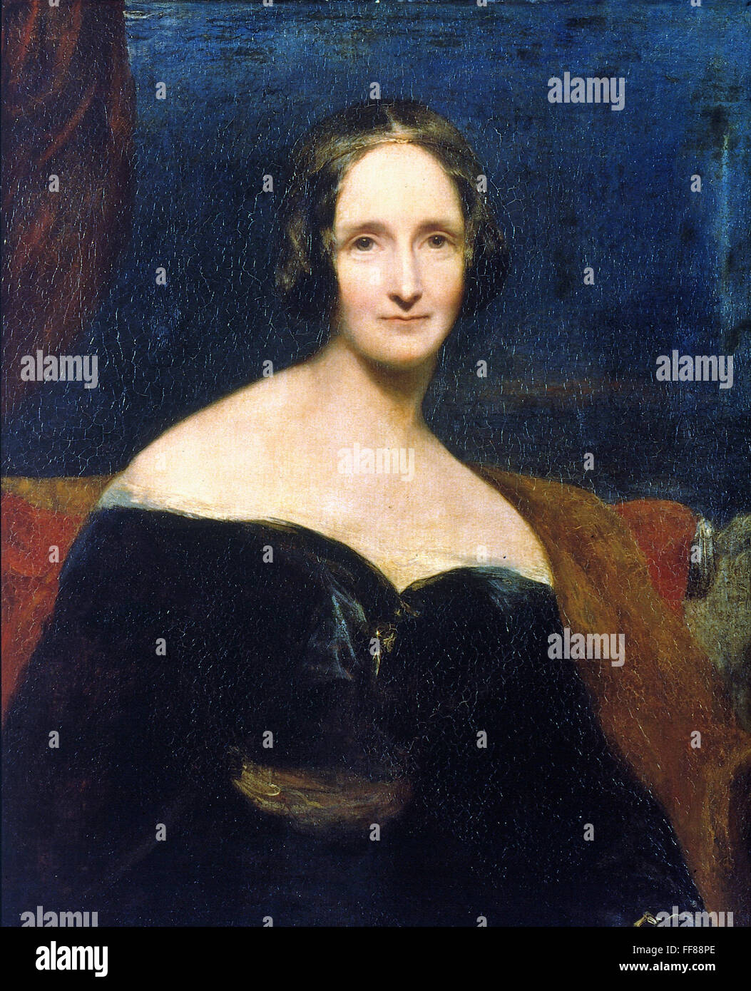 MARY W. SHELLEY /n(1797-1851). English novelist. Oil on canvas by ...