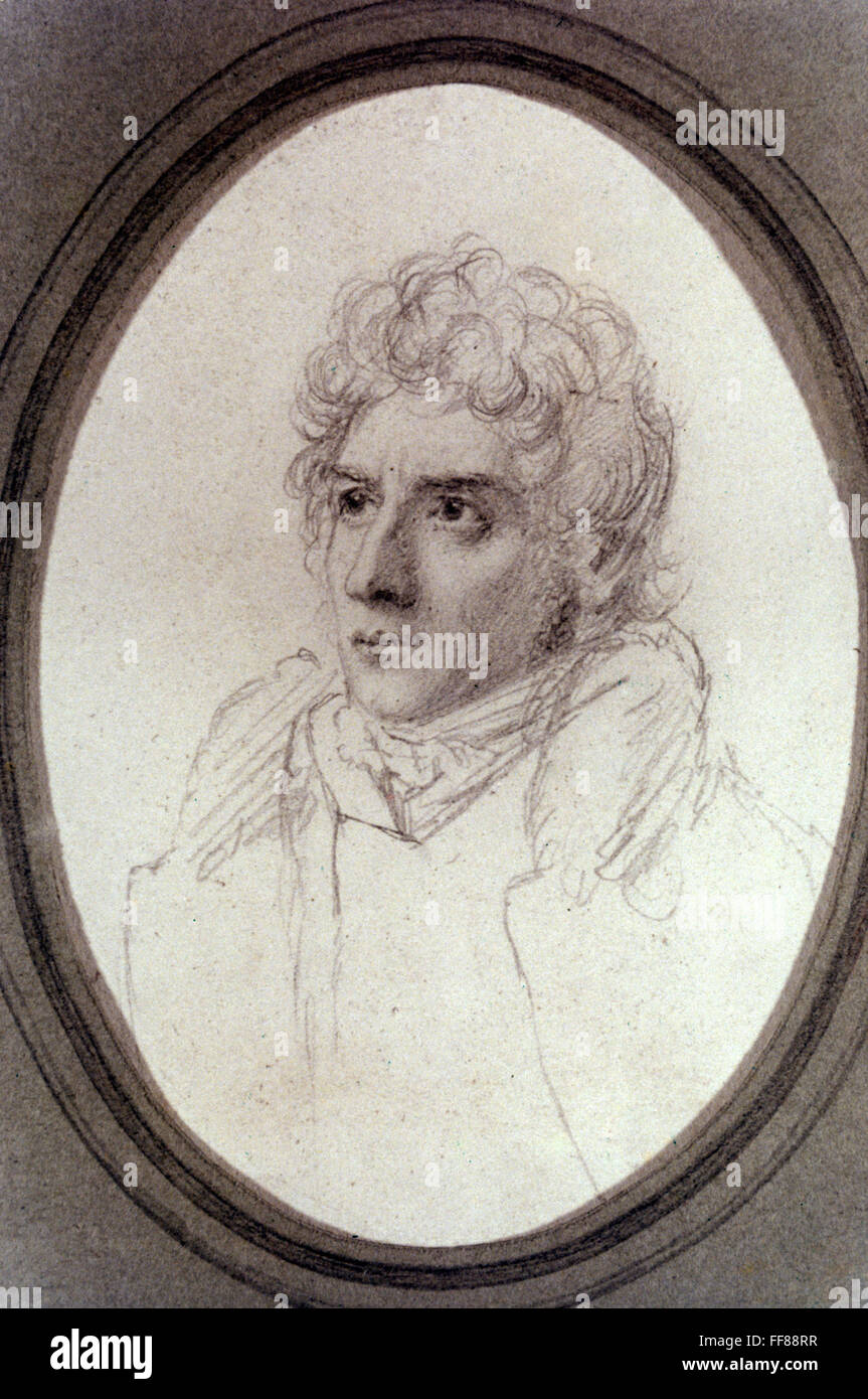 EDMUND KEAN (1787-1833). /nEnglish actor. Pencil, 1814, by Samuel ...