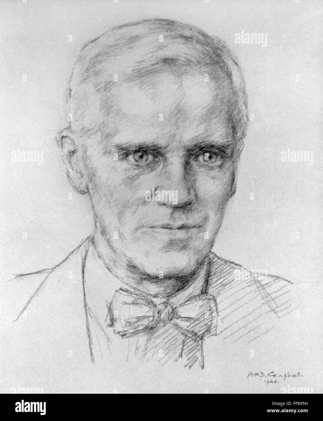 SIR ALEXANDER FLEMING /n(1881-1955). Scottish bacteriologist. Pencil ...