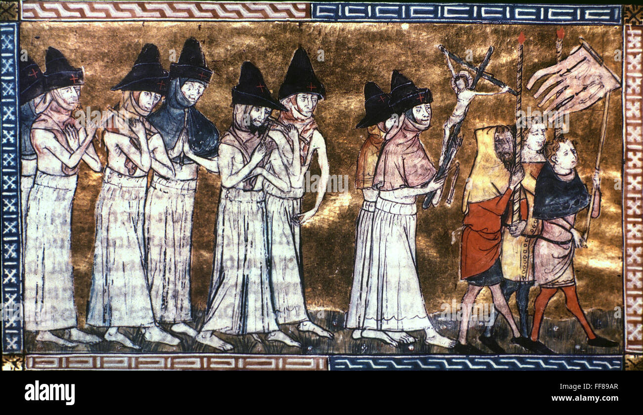 PLAGUE: FLAGELLANTS. /nProcession of flagellants during an outbreak of ...