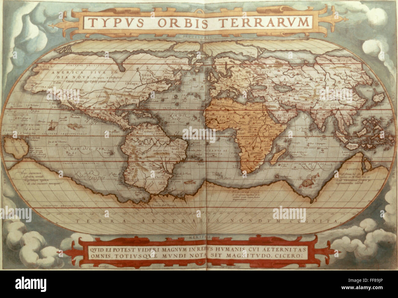 WORLD MAP, 1570. /nBy Abraham Ortelius Stock Photo - Alamy