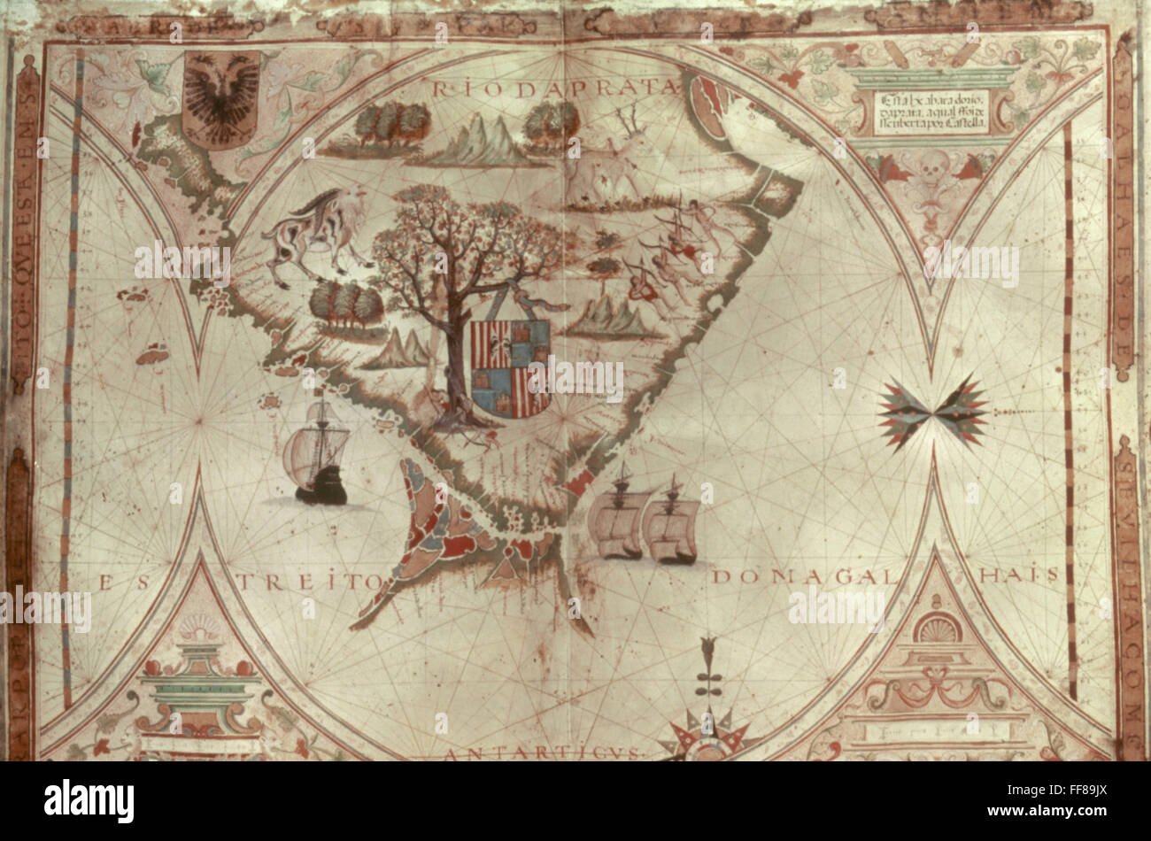 STRAITS OF MAGELLAN. /nPortuguese chart of the Straits of Magellan ...