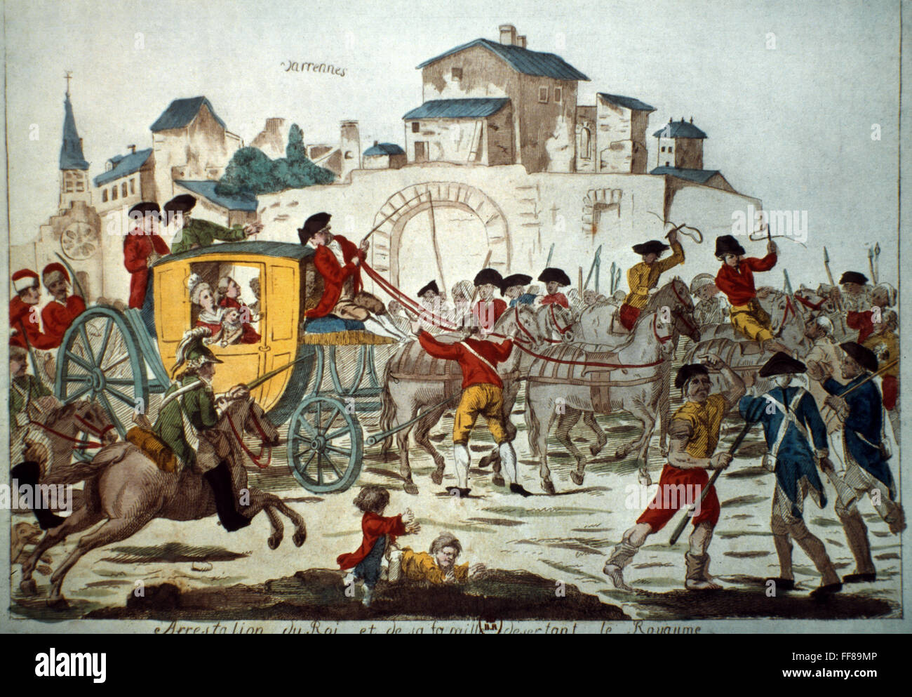 LOUIS XVI: ARREST, 1791. /nThe arrest of King Louis XVI and his family ...