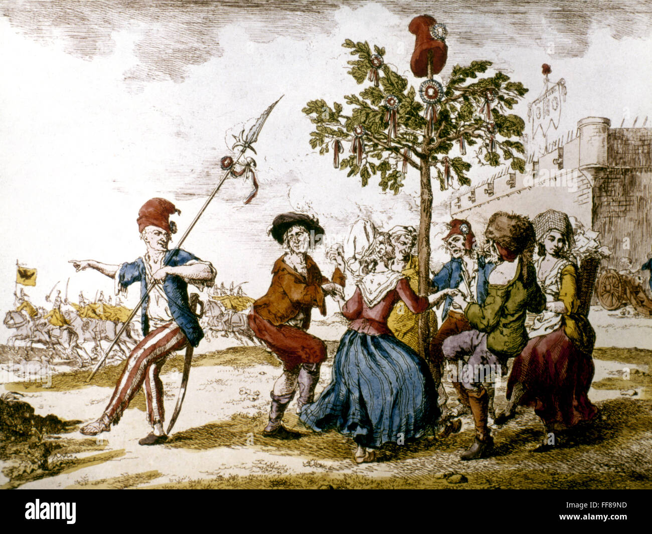 FRENCH REVOLUTION, 1792. /nDancing around the Liberty Tree to celebrate ...