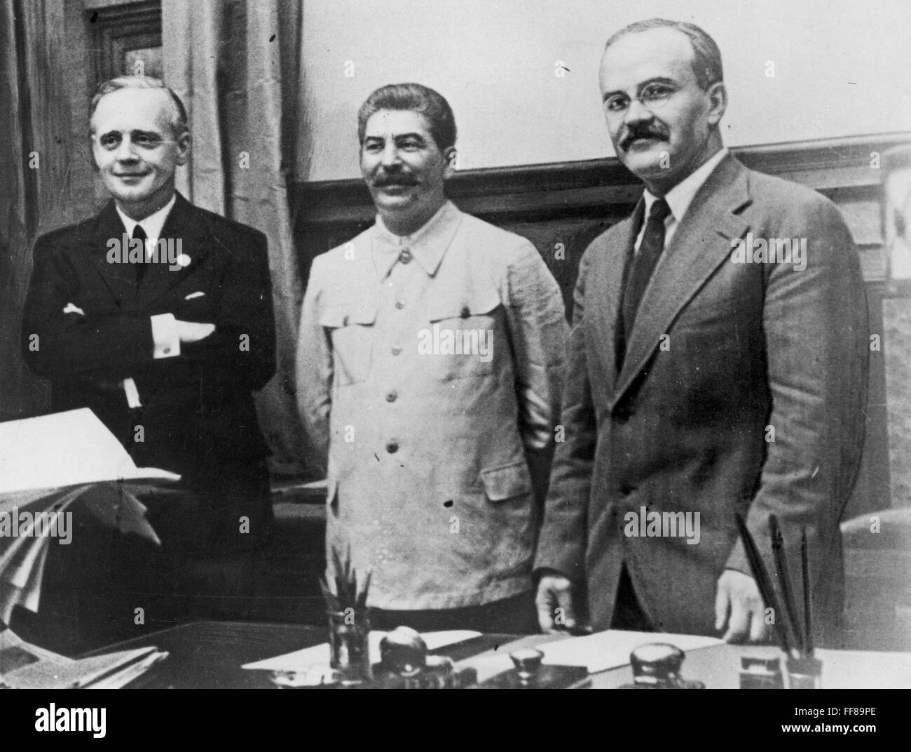 NAZI-SOVIET PACT, 1939. /nJoachim von Ribbentrop (left), German ...