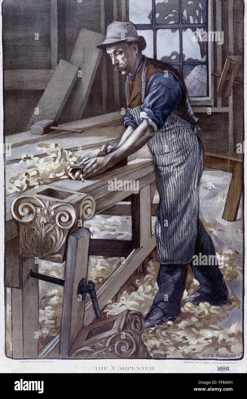 AMERICAN CARPENTER, 1904. /nLithograph by Alice Ruggles Stock Photo - Alamy