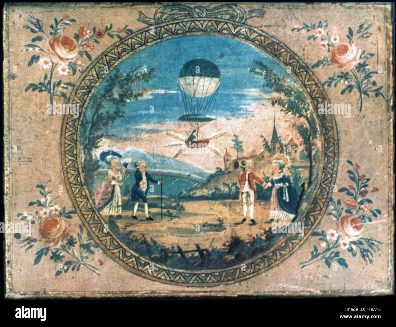 BALLOONING, 1785. /nBlanchard and Jeffries' balloon crossing of the ...