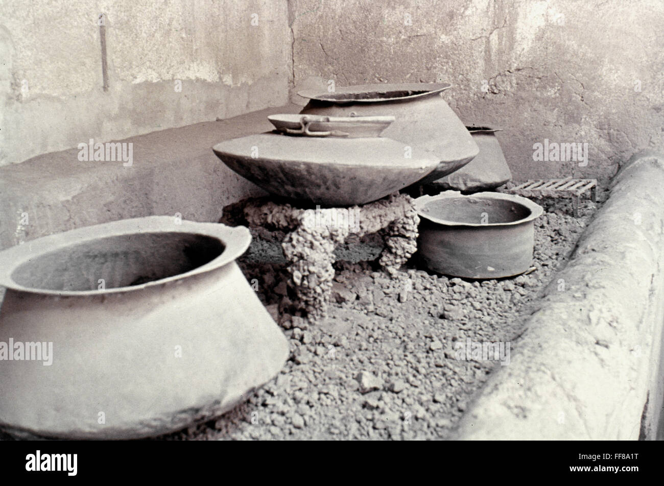 POMPEII: COOKING POTS. /nRoman cooking pots in the House of the Vettii ...