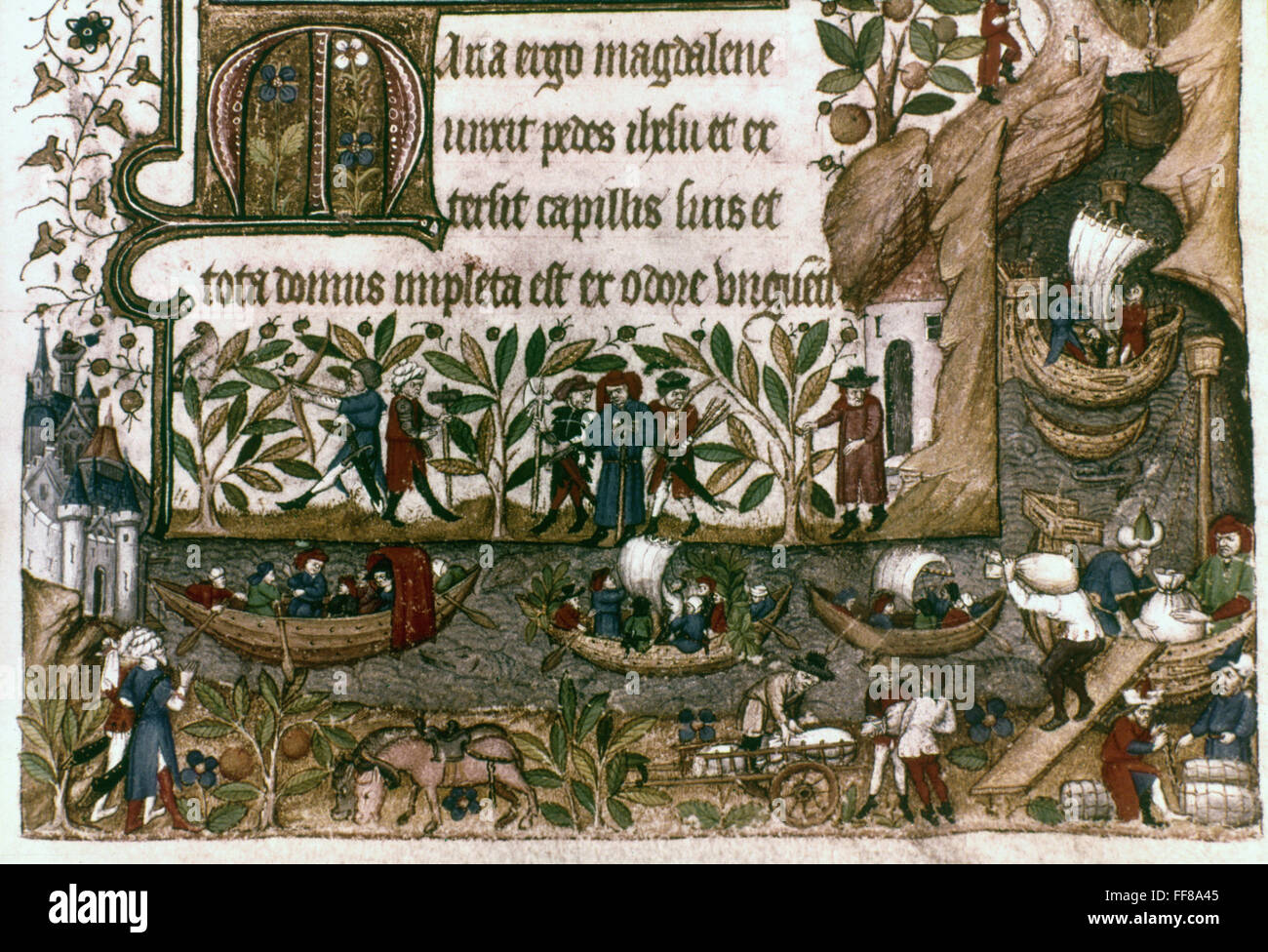 MEDITERRANEAN MERCHANT. /nUnloading a Mediterranean merchantman: French ...