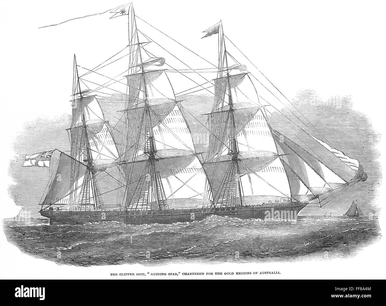 CLIPPER SHIP, 1853. /nThe British clipper ship 'Guiding Star ...