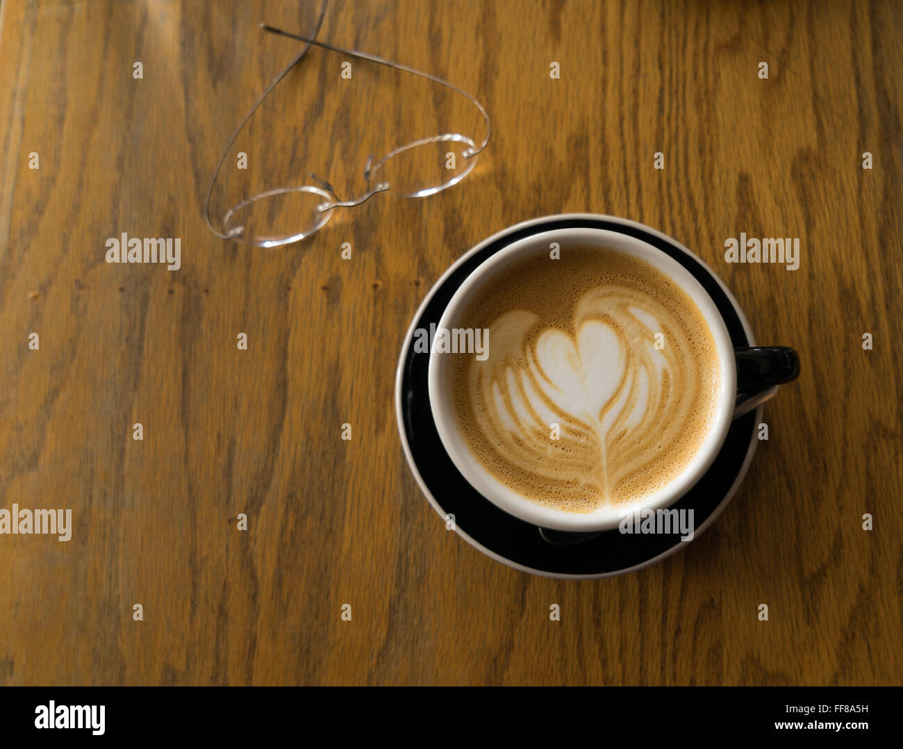 Heart in coffee Stock Photo - Alamy