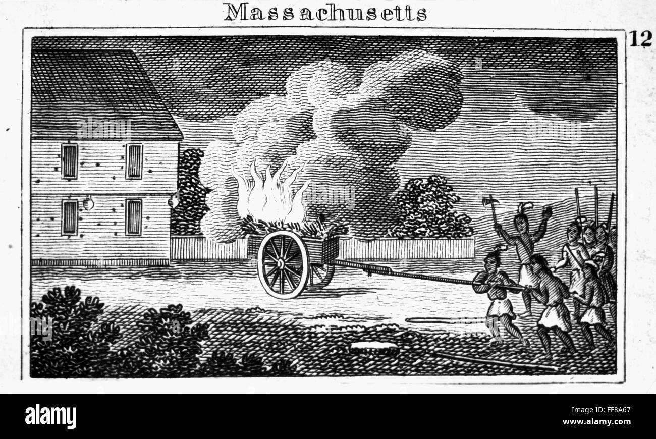NATIVE AMERICAN ATTACK, 1675. /nNative Americans attacking the ...