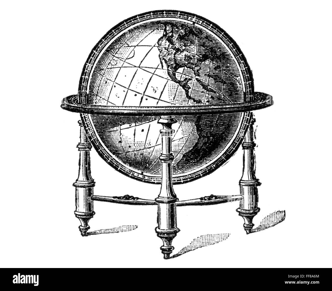 MAPS: GLOBE. /nWood engraving, 19th century Stock Photo - Alamy