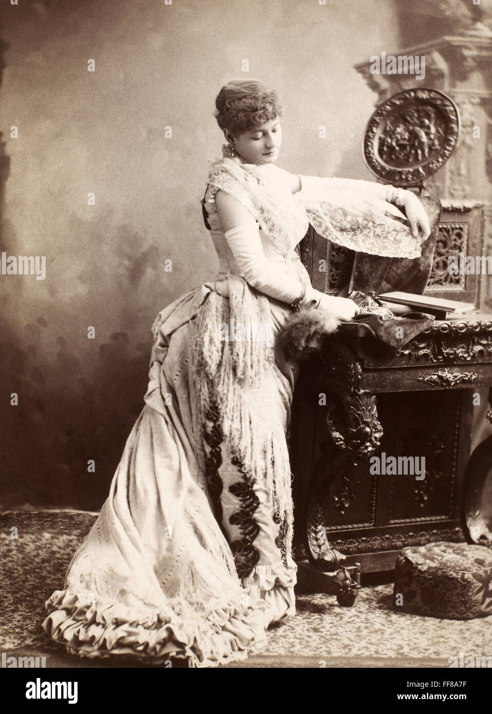 SARAH ORNE JEWETT /n(1849-1909). American writer. Cabinet photograph ...