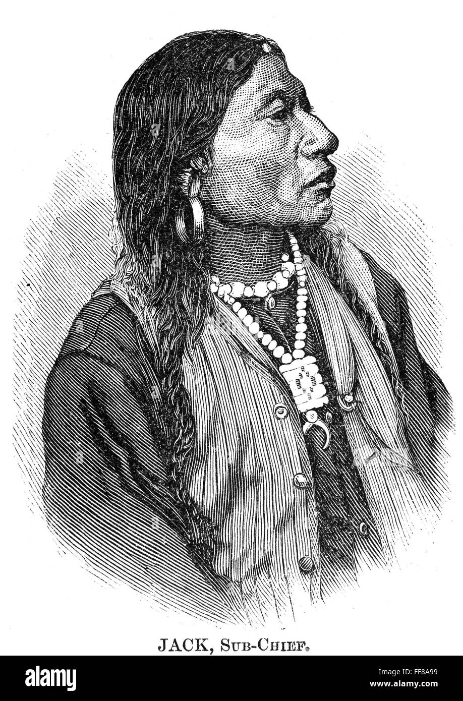 UTE CHIEF, 1879. /nJack, sub-chief of the White River Ute. Wood ...