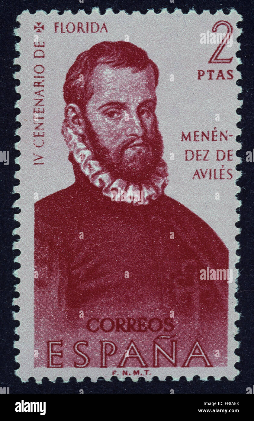 PEDRO MENENDEZ DE AVILES /n(1519-1574). Spanish mariner and founder of ...