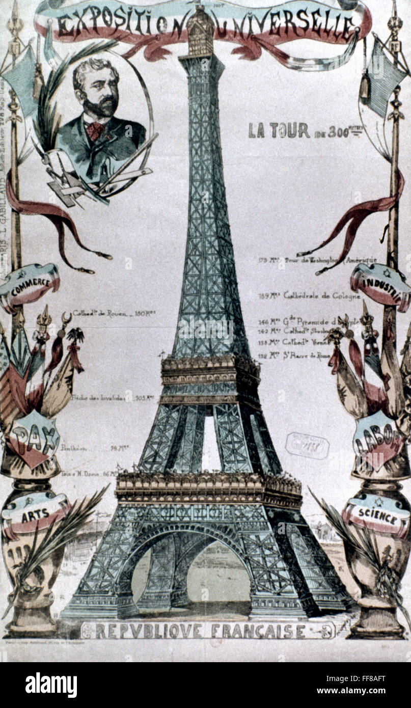 PARIS: EIFFEL TOWER, 1889. /nThe Eiffel Tower at the Universal ...