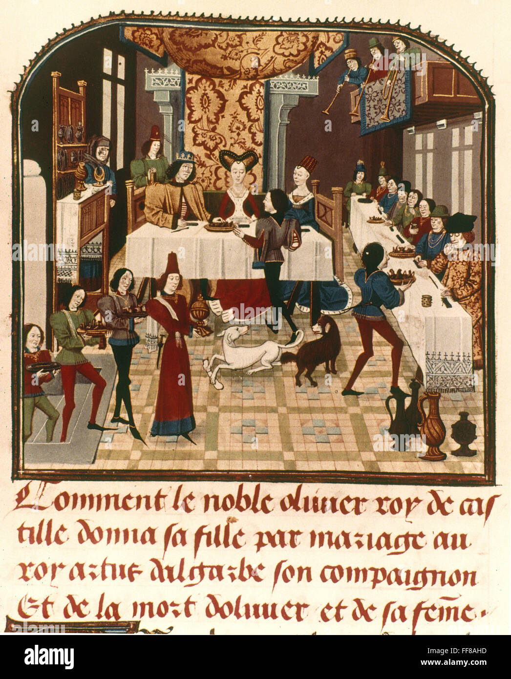 MEDIEVAL MARRIAGE BANQUET. /nOf a princess of Castile. French ms ...