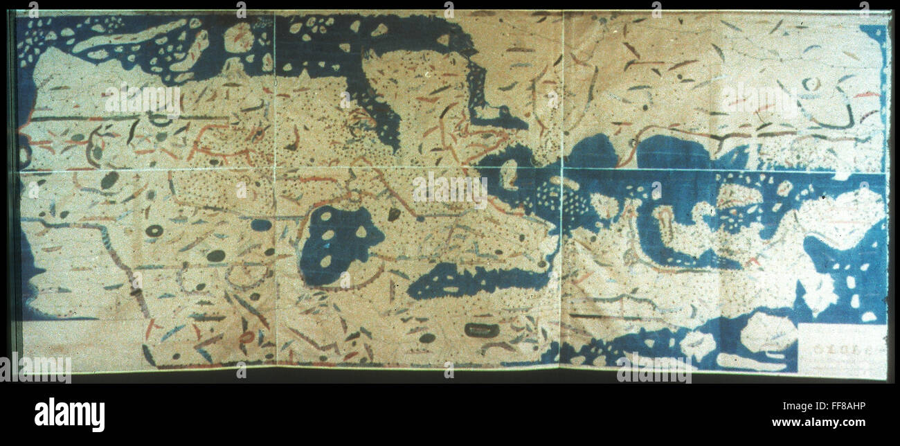 AL-IDRISI'S WORLD MAP, 1154. /nThe 'Tabula Rogeriana,' showing Arab ...