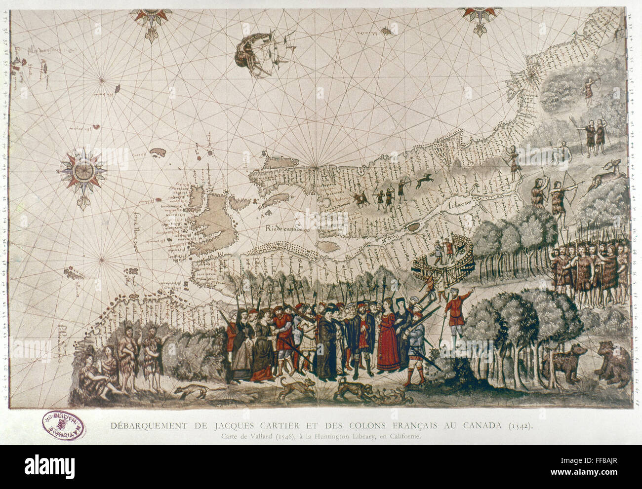 JACQUES CARTIER, 1542. /nJacques Cartier and French colonists landing ...