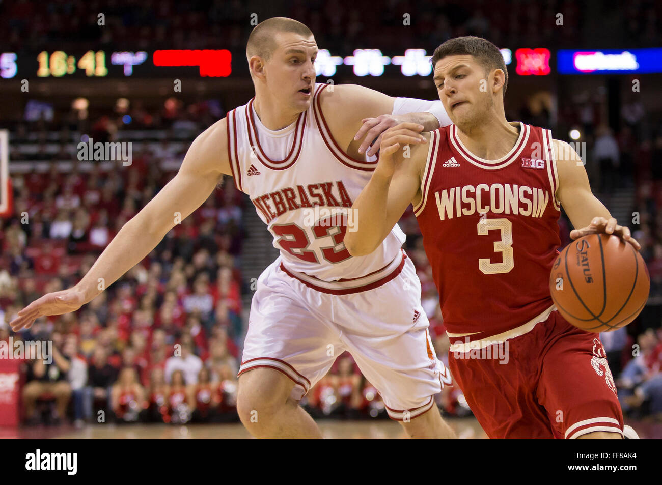 Madison, WI, USA. 10th Feb, 2016. Wisconsin Badgers guard Zak Showalter ...