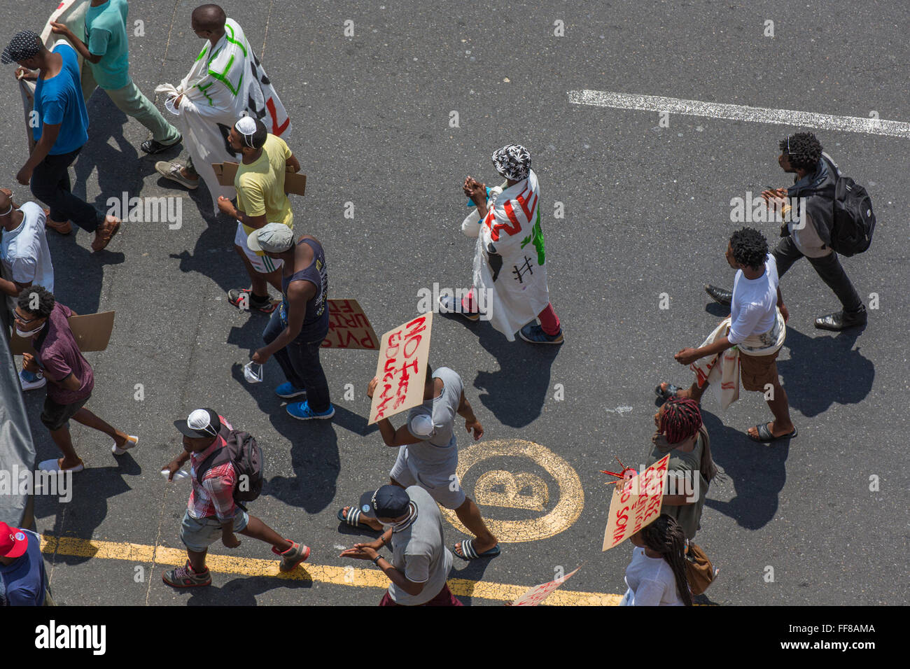 Cape Town, South Africa. 11th Feb, 2016. Protest March with placard ...