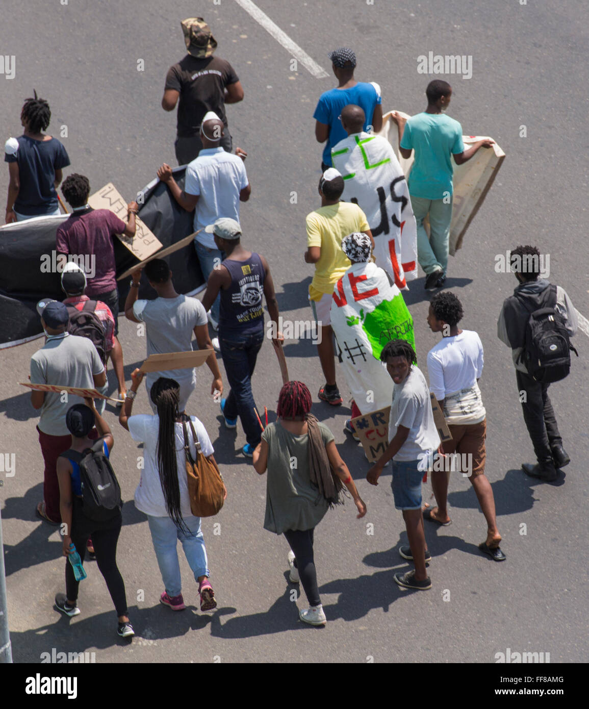 Cape Town, South Africa. 11th Feb, 2016. Protest March with placard ...