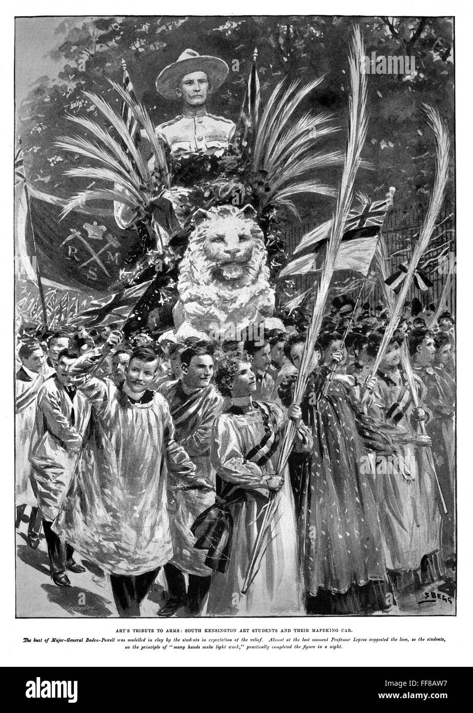 ROBERT BADEN-POWELL /n(1857-1941). 1st Baron of Gilwell. English ...