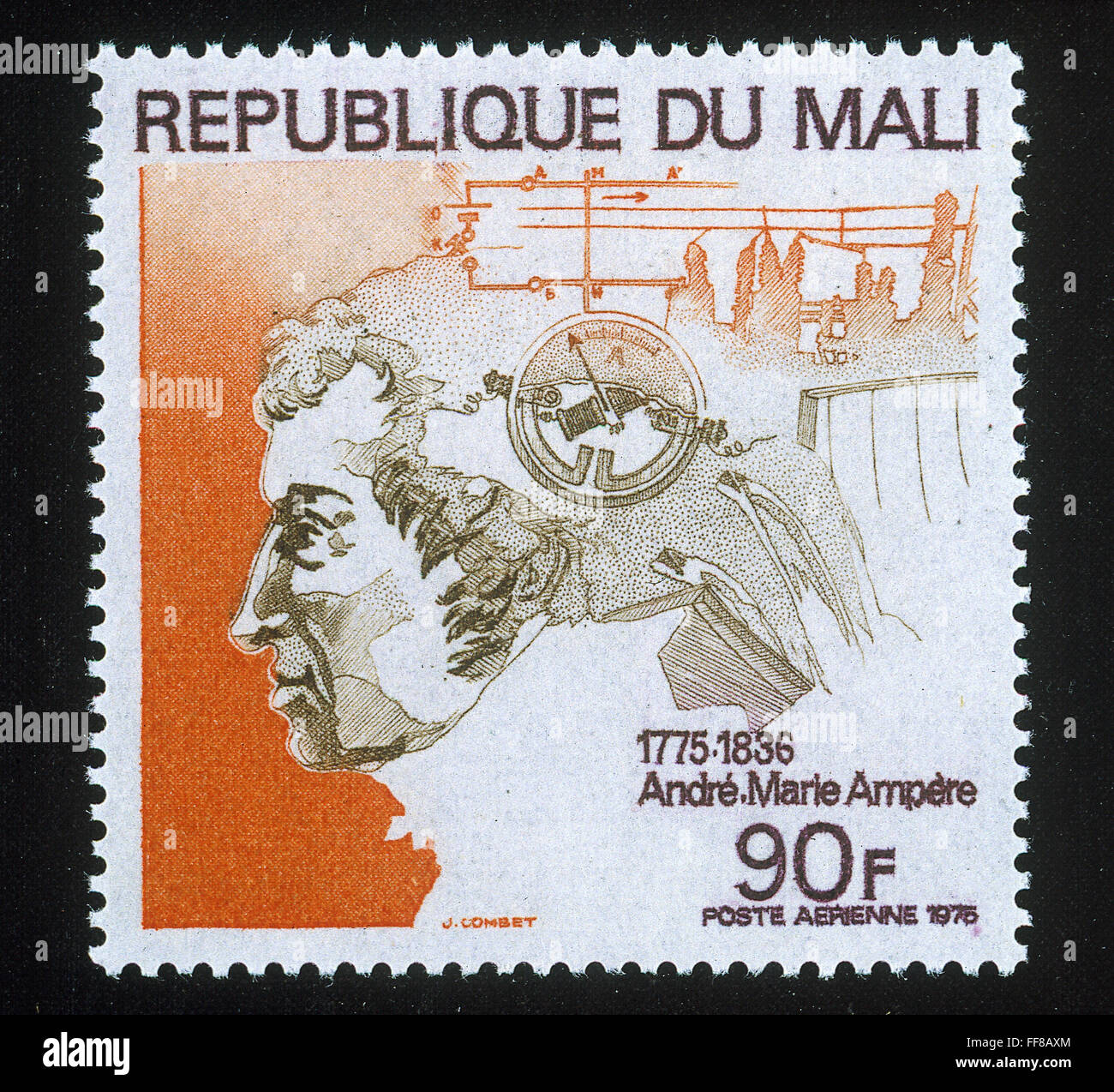ANDRE MARIA AMPERE /n(1775-1836). French physicist. On a Mali postage ...